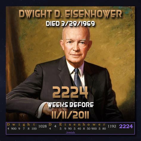 Dwight D Eisenhower Died 2224 Weeks Before 11 11 11 Reflecting His