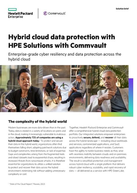 Hybrid Cloud Data Protection With Hpe Solutions With Commvault