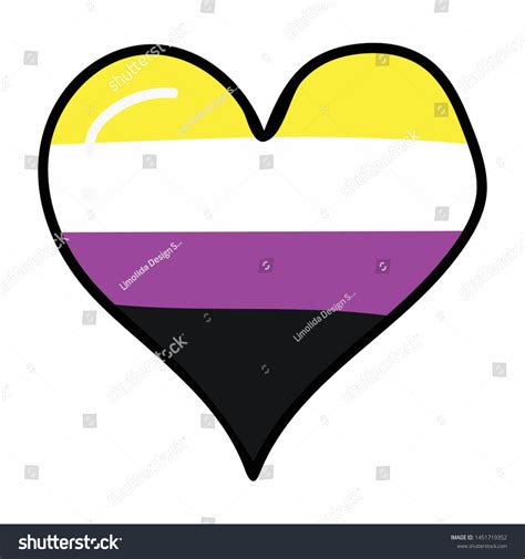 Cute Non Binary Heart Cartoon Vector Stock Vector Royalty Free 1451719352 Shutterstock