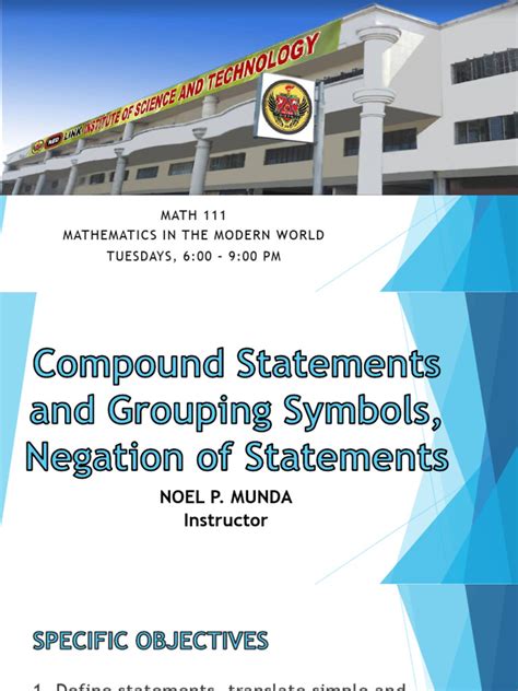 13 Compound Statements And Grouping Symbols Pdf