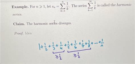 Solved Example For N Let Sn K Nk The Series K K Chegg Com