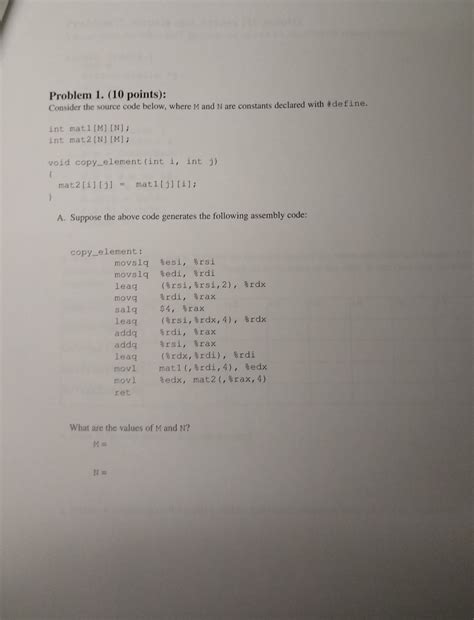 solved problem 1 10 points consider the source code