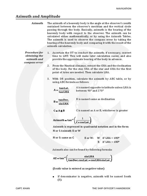 Azimuth And Amplitude Pdf Compass Azimuth