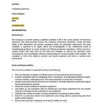 Production Supervisor Job Description Template PreWrite