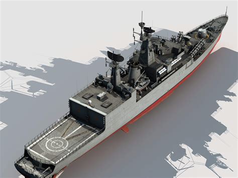 Ins Beas Brahmaputra Class Frigate 3d Model By Finiask