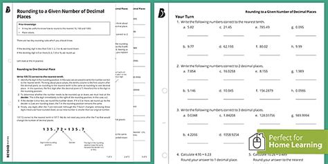 Rounding To A Given Number Of Decimal Places Walkthrough Worksheet