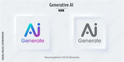 Generate Ai Icon A Set Of 3d Buttons Active And Inactive With Icon Symbols Enter Command Text