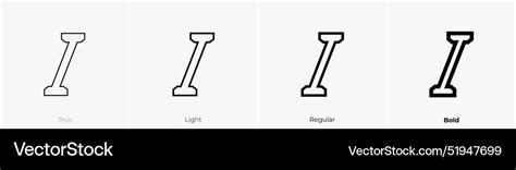 Italics Icon Thin Light Regular And Bold Style Vector Image
