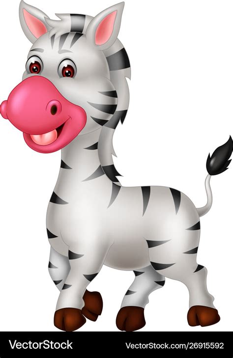 Funny Zebra Cartoon Royalty Free Vector Image Vectorstock
