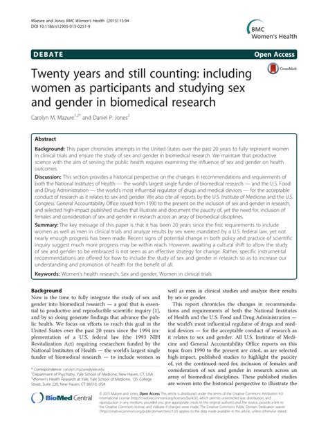 Pdf Twenty Years And Still Counting Including Women As Participants