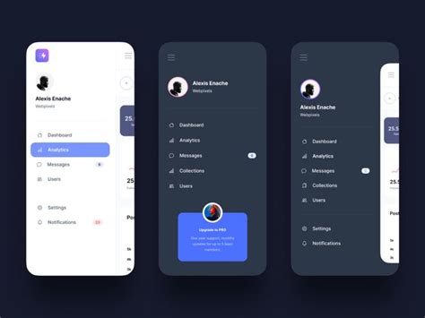 Mobile Navigation Clever Dashboard Ui Kit Dashboard Ui Ui Kit Navigation