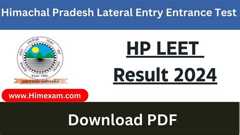 HP LEET Result Download PDF Himexam Com