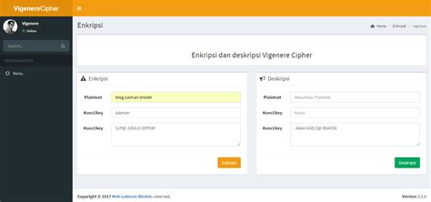 Aplikasi Enkripsi Dan Deskripsi Vigenere Cipher Berbasis Web