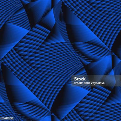 질감 짙은 파란색 화려한 3d 벡터 완벽 한 패턴입니다 표면 장식 기하학적 배경입니다 실크 3d 배경 화면 방사형 선 모양 도형 나선 격자 격자 타일 우아함 유행 장식 0