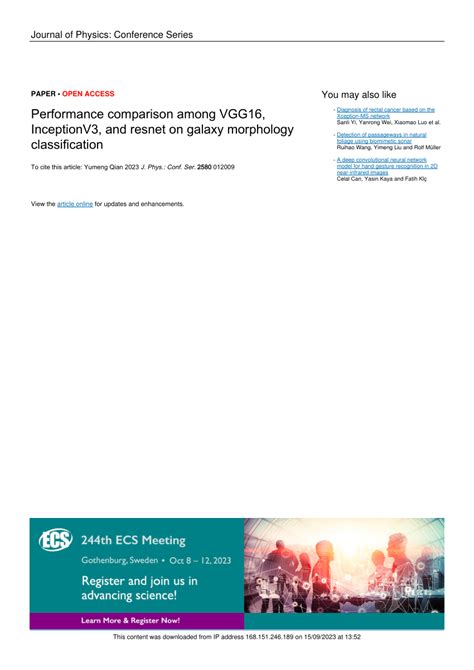 Pdf Performance Comparison Among Vgg16 Inceptionv3 And Resnet On