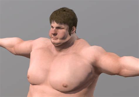 Naked Man Rigged D Game Character D Model Obj C D Blend Fbx Free D