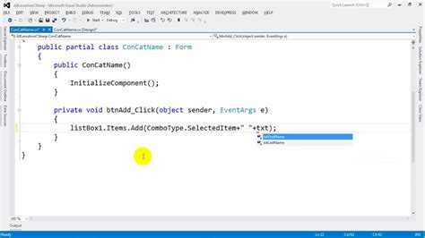 Simple Application Concat Name In C Net 2012 Youtube