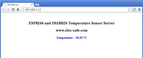Temperature Sensor On The Web With Esp8266 And Ds18b20 Elec Cafecom