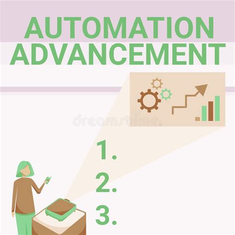 Text Caption Presenting Automation Advancement Conceptual Photo Application Of Machines Tasks