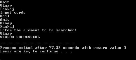 Search A Word Using Binary Search Technique C Program