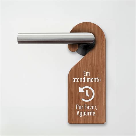 Placa Aviso De Porta Em Atendimento Lumina Decor