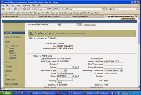 Oracle Applications Oracle Install Base