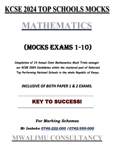 Kcse 2024 Maths Top Sch Mocks Pdf Circle Area