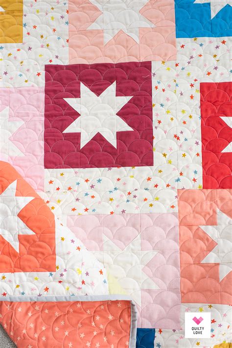 Stepping Stars Quilt Made With Solids And Starry Fabric Quilty Love