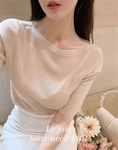 [👩🏻모델소장] 르주아 보트넥 5부소매 니트 입술넥 베이직 데이트룩 하객룩 출근룩 6color 에이블리