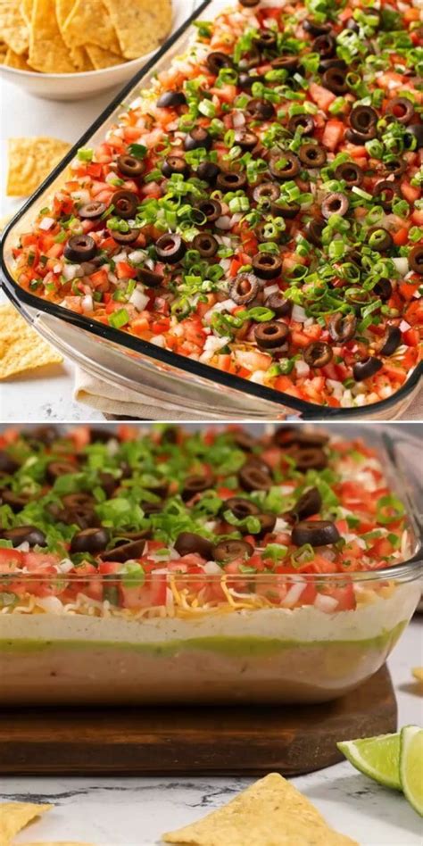 7 Layer Dip [video] Layered Dip Recipes Layered Bean Dip Seven
