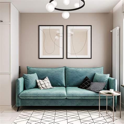 Кухня гостиная в современном стиле для молодой девушки Turquoise Living Room Decor Blue