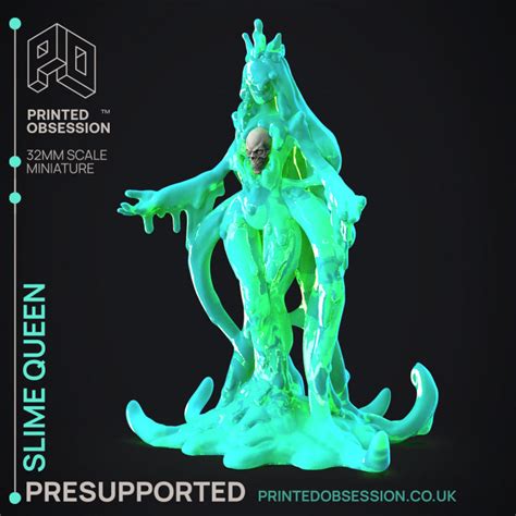 3d Printable Slime Queen Slime Boss Presupported Illustrated And Stats 32mm Scale By