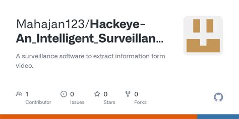 GitHub Mahajan Hackeye An Intelligent Surveillance System A Surveillance Software To
