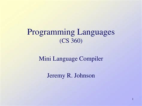 Ppt Programming Languages Cs Mini Language Compiler Powerpoint