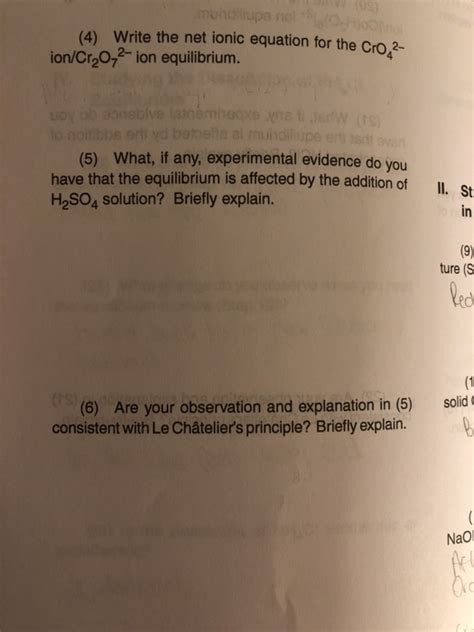 Solved 4 Write The Net Ionic Equation For The Cro2