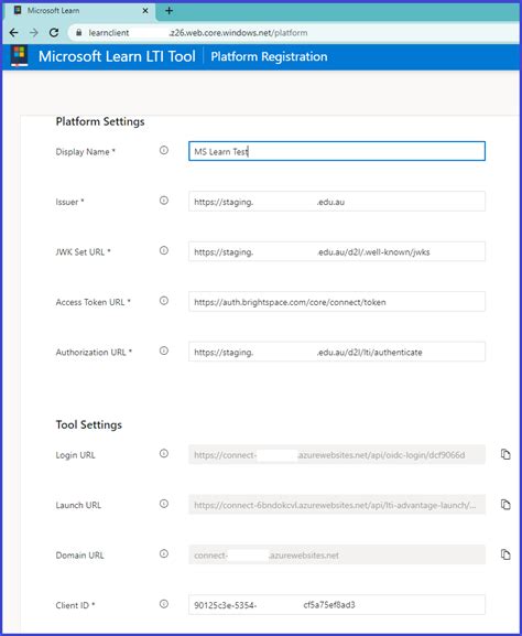 Microsoft Learn Lti In D2l Brightspace Returning Error Currently Unable To Handle This Request