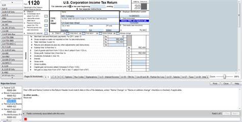 Displaying E File Rejection Errors Or Agency Messages