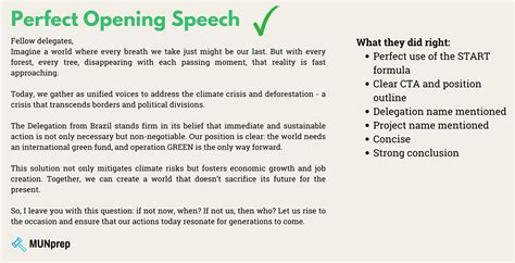 Writing The Perfect Mun Opening Speech