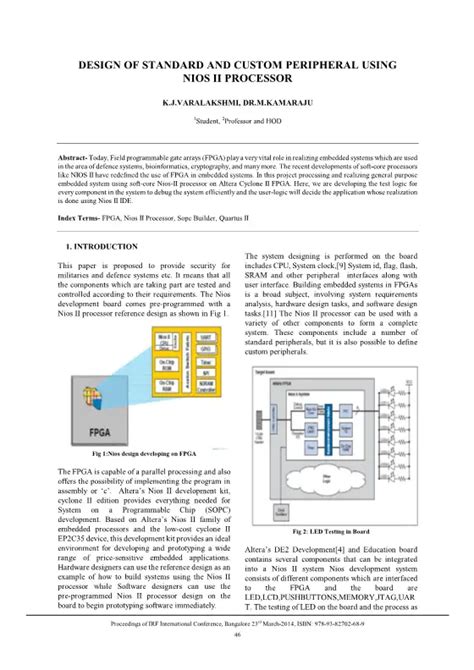 Design Of Standard And Custom Peripheral Using Nios Ii Processor Docslib