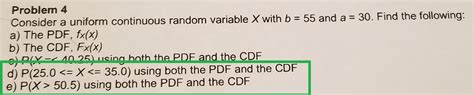 Solved Problem 4 Consider A Uniform Continuous Random
