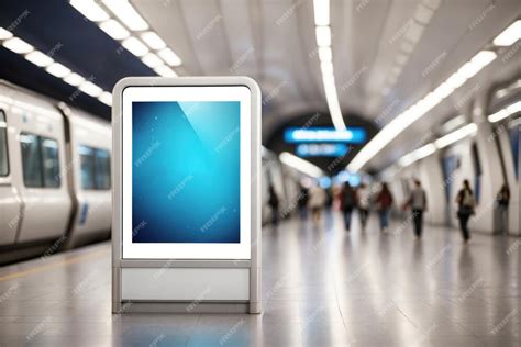 Premium Ai Image Metro Station Advertising Board White Mockup Ai
