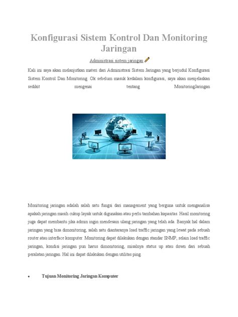 Konfigurasi Sistem Kontrol Dan Monitoring Jaringan Pdf Konfigurasi Sistem Kontrol Dan Monitoring Jaringan Pdf