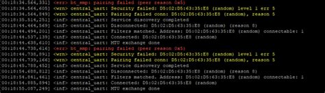 Pairing Failed Security Failed When Using Central Uart Example