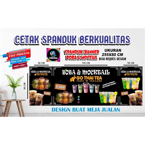 Jual Spanduk Banner Boba Mocktail Model Buat Meja Shopee Indonesia