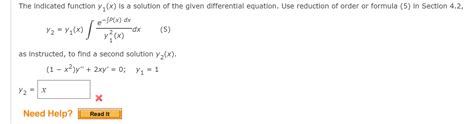 Solved Differential Equations Problem The Indicated Chegg
