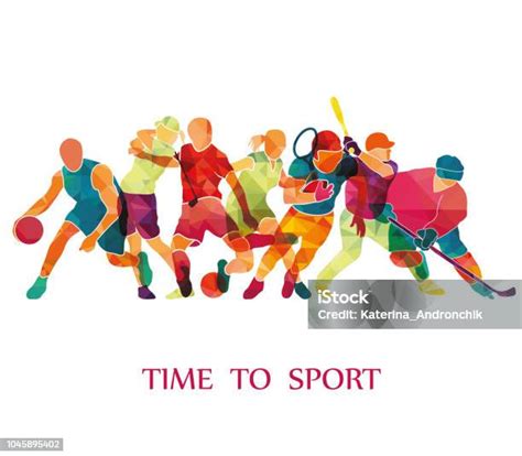 컬러 스포츠 배경입니다 축구 농구 하 키 상자 골프 테니스 벡터 일러스트 레이 션 스포츠에 대한 스톡 벡터 아트 및 기타 이미지 Istock