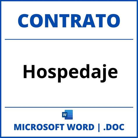 Contrato De Hospedaje En Formato Word