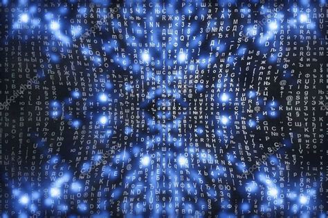 Blue Matrix Digital Background Abstract Cyberspace Concept Characters