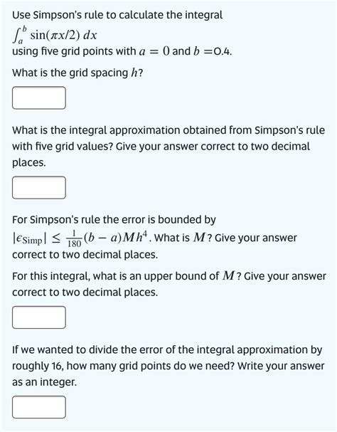 Solved Use Simpson S Rule To Calculate The Integral Chegg Com