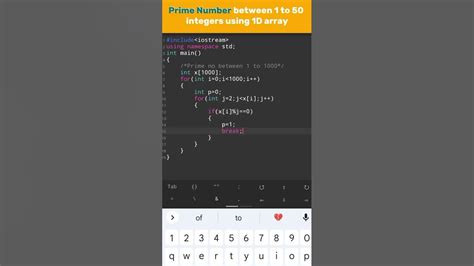 How To Print Prime Numbers In 1d Array Using For Loop 1darray Forloop Cpp Primenumbers